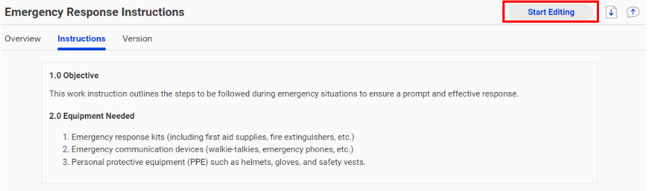Manage Work Instructions – Connect
