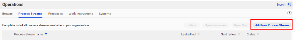 Create and Publish Process Stream – Connect